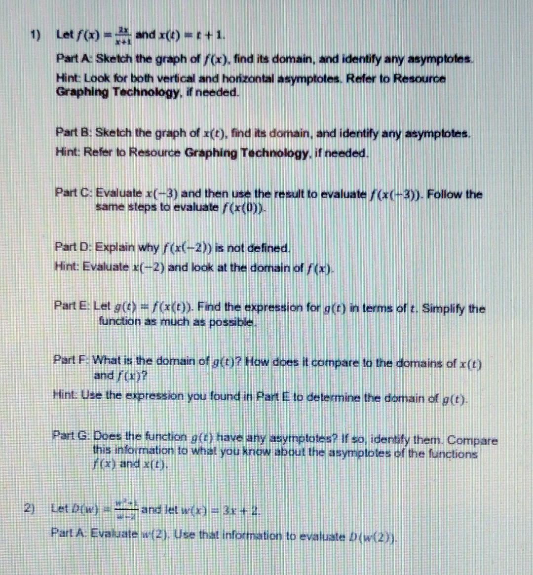 Solved Let f(x)=x+12x and x(t)=t+1 Part A: Sketch the graph | Chegg.com