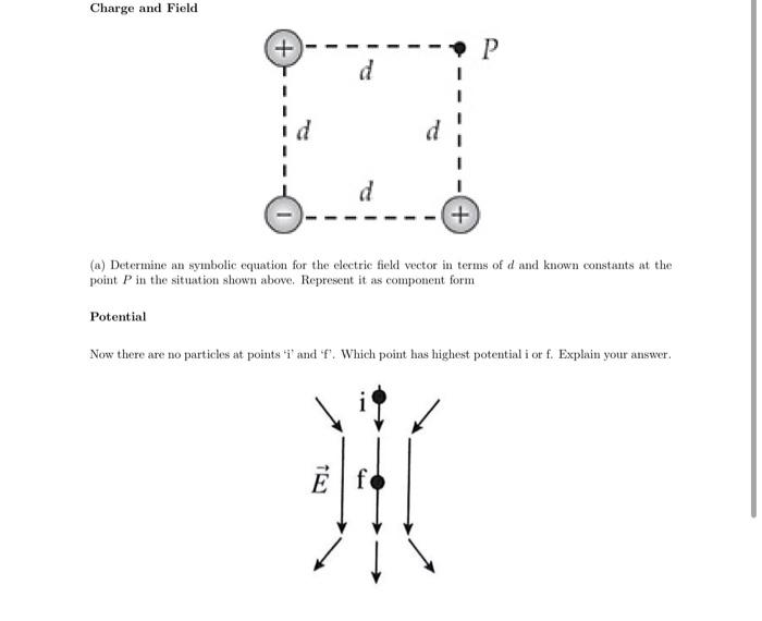 Solved Charge and Field + P d + (a) Determine an symbolic | Chegg.com
