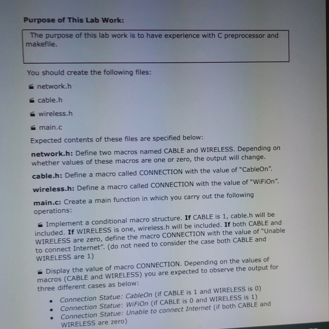 Purpose of This Lab Work:The purpose of this lab work | Chegg.com