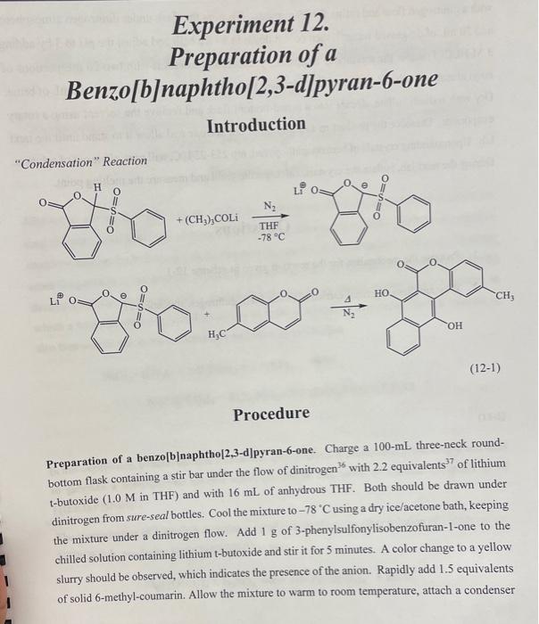 Solved Experiment 12. Preparation of a | Chegg.com