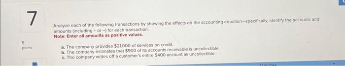 Solved Analyze each of the following transactions by showing | Chegg.com