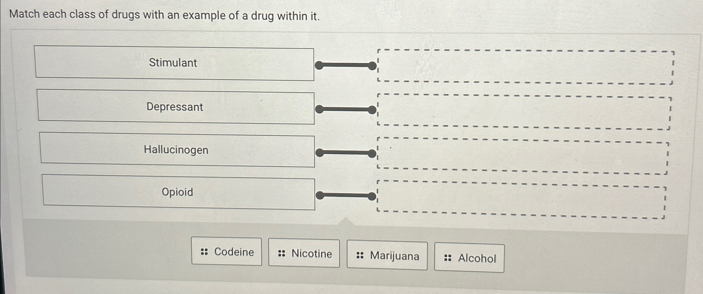 Solved Match each class of drugs with an example of a drug | Chegg.com