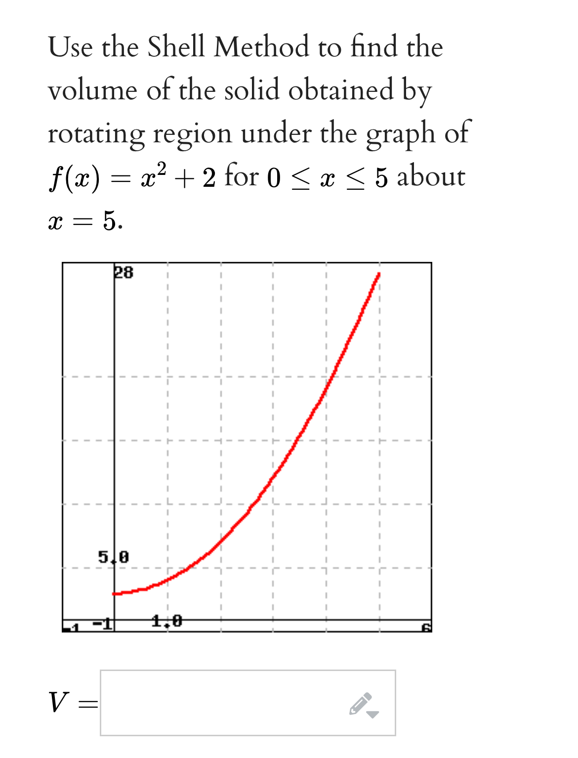 Solved Use the Shell Method to find the volume of the solid | Chegg.com