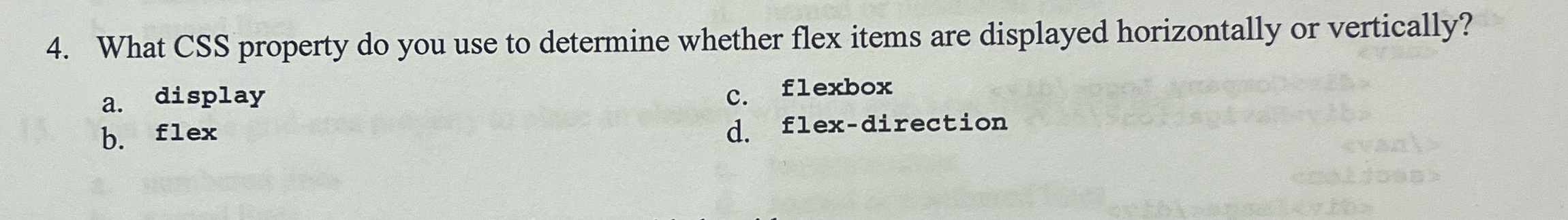 Solved What CSS property do you use to determine whether | Chegg.com