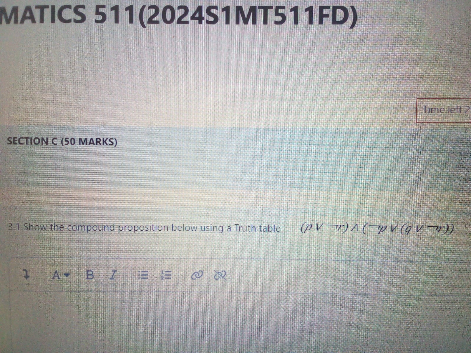 Solved 3.1 ﻿Show the compound proposition below using a | Chegg.com