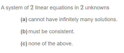 Solved A system of 2 ﻿linear equations in 2 ﻿unknowns(a) | Chegg.com