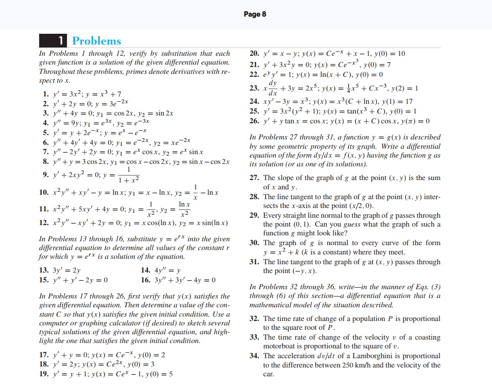 Solved ProblemsIn Problems 1 ﻿through 12, ﻿verify by | Chegg.com
