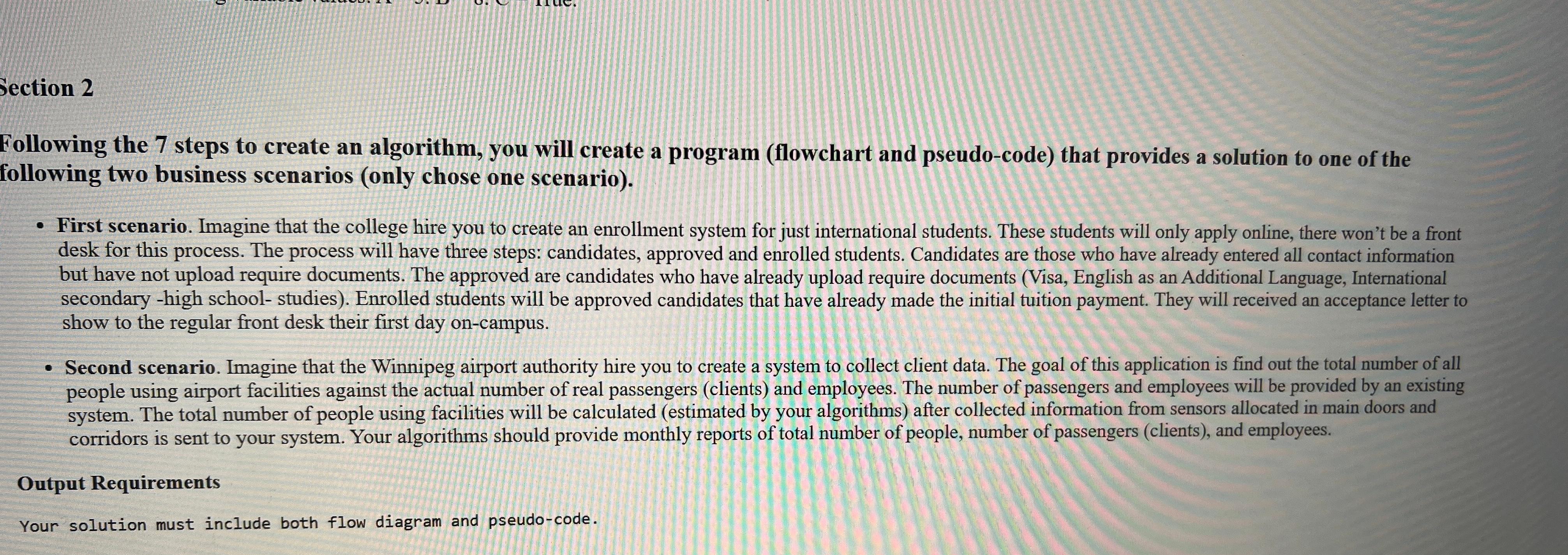 Solved Section 2Following the 7 ﻿steps to create an | Chegg.com