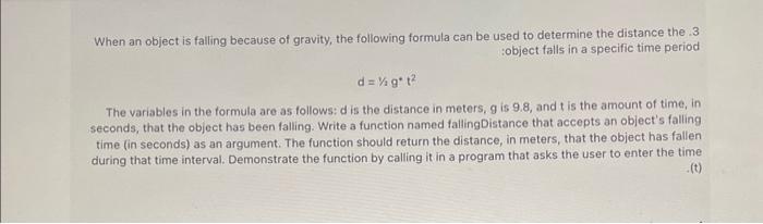 Solved When an object is falling because of gravity, the | Chegg.com