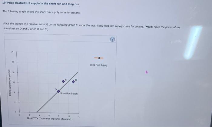 Solved 10. Price elasticity of supply in the short run and | Chegg.com