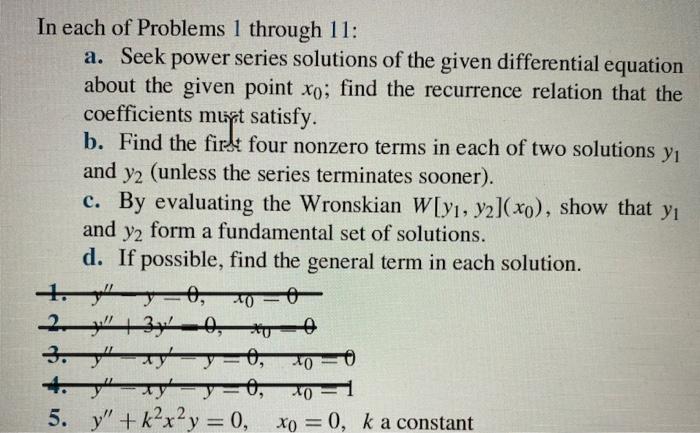 Solved In each of Problems 1 through 11: a. Seek power | Chegg.com