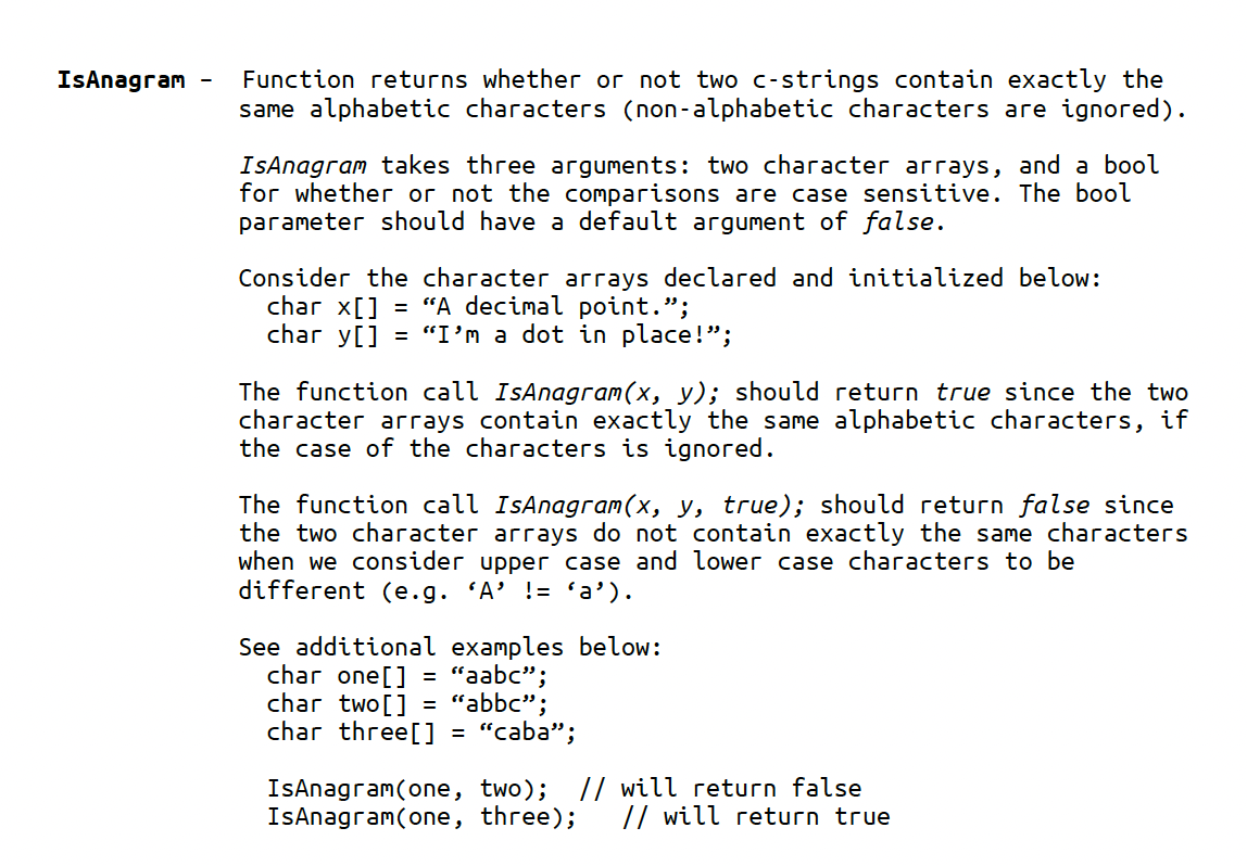 Solved Please help it takes 3 ﻿arguments 2 ﻿of character | Chegg.com