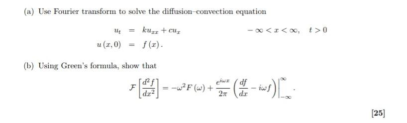 (a) Use Fourier transform to solve the | Chegg.com