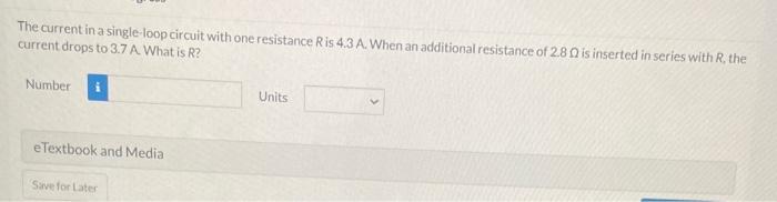 Solved The current in a single-loop circuit with one | Chegg.com