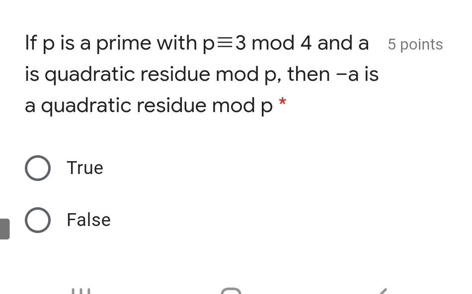Solved If p is a prime with p=3 mod 4 and a 5 points is | Chegg.com