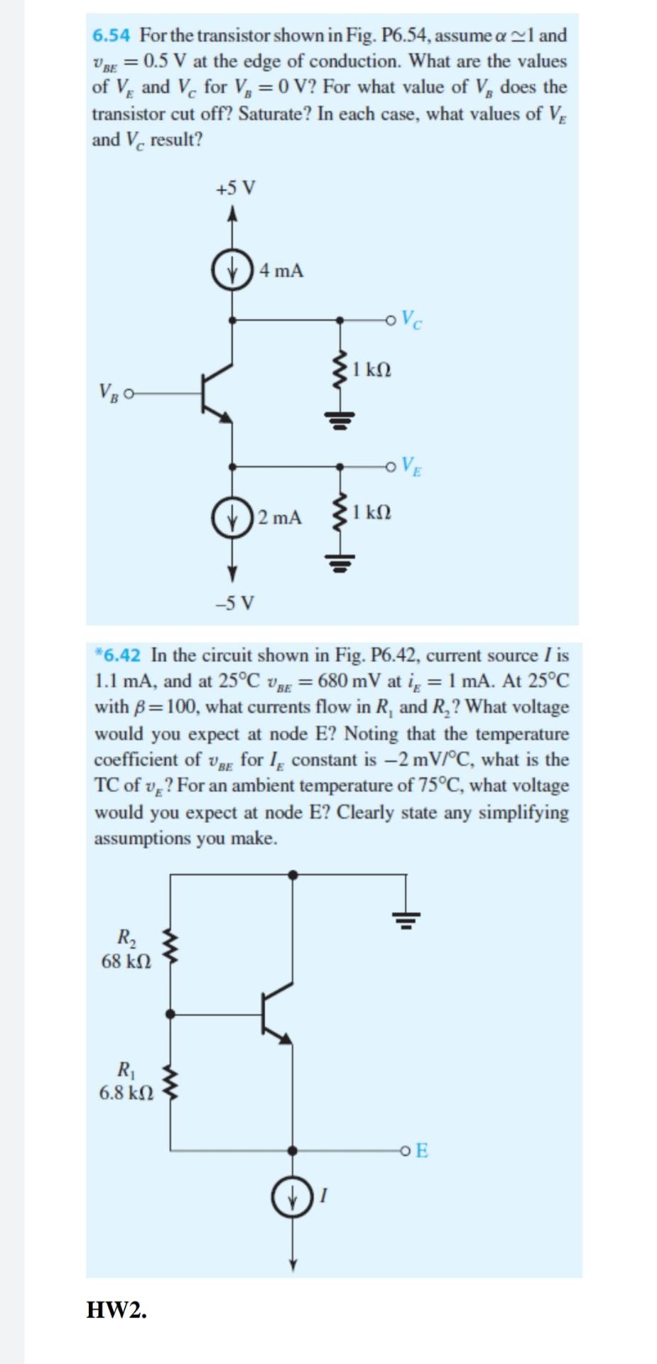 Solved 6.54 For the transistor shown in Fig. P6.54, assume a | Chegg.com