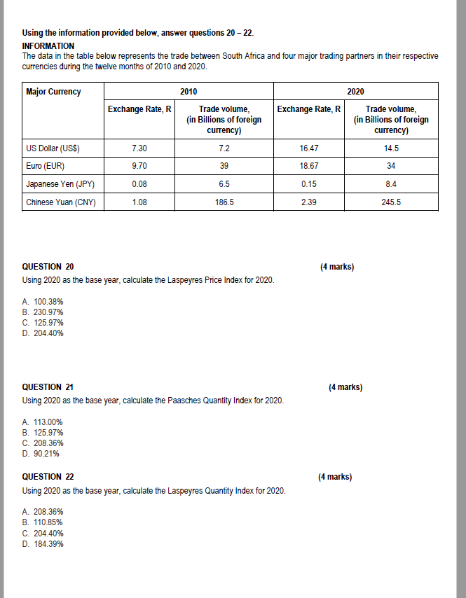 Solved Using the information provided below, answer | Chegg.com