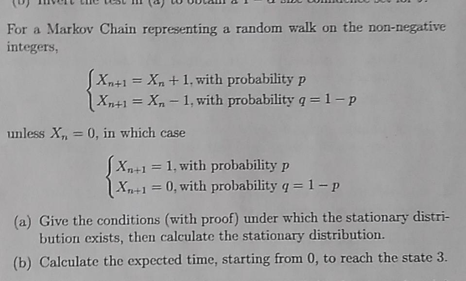 Solved For a Markov Chain representing a random walk on the | Chegg.com