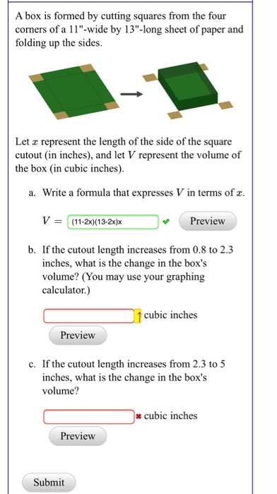 Solved A box is formed by cutting squares from the four | Chegg.com
