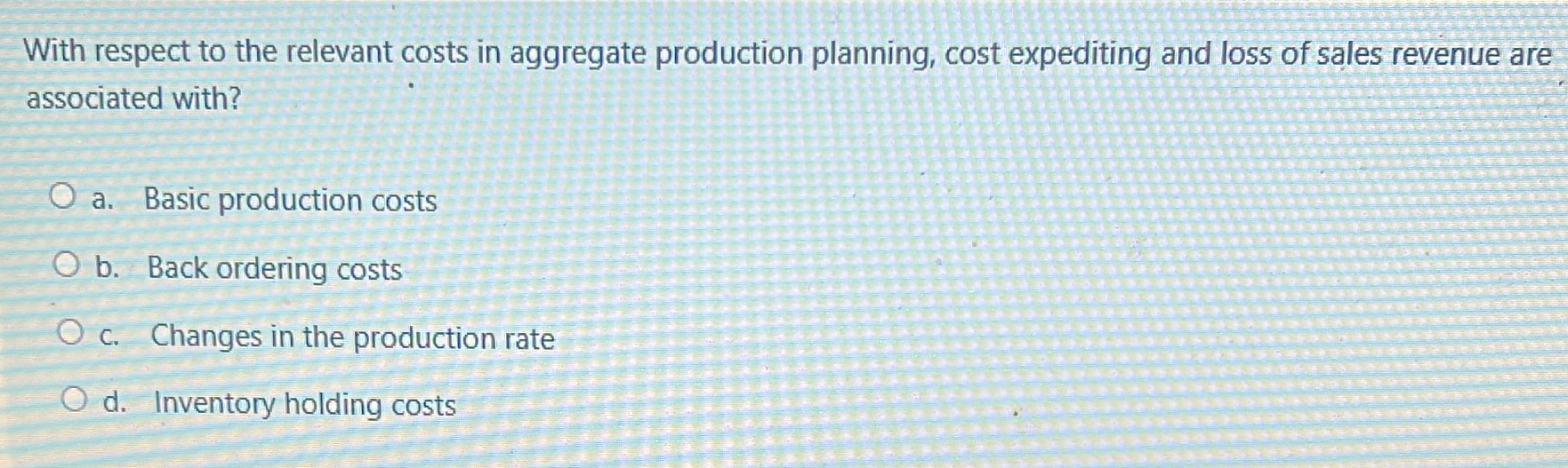 Solved With respect to the relevant costs in aggregate | Chegg.com
