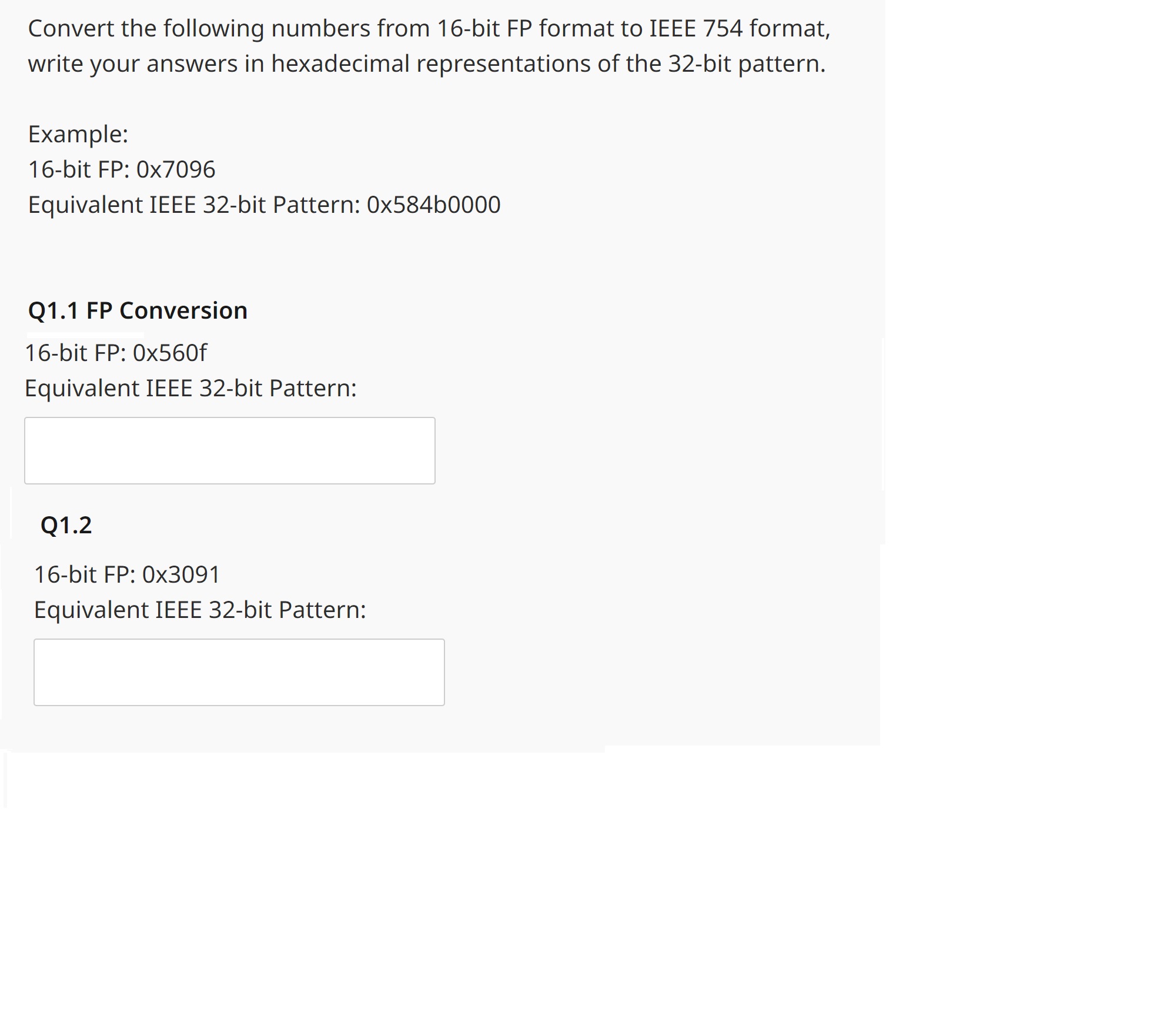 Solved Convert the following numbers from 16-bit FP format | Chegg.com