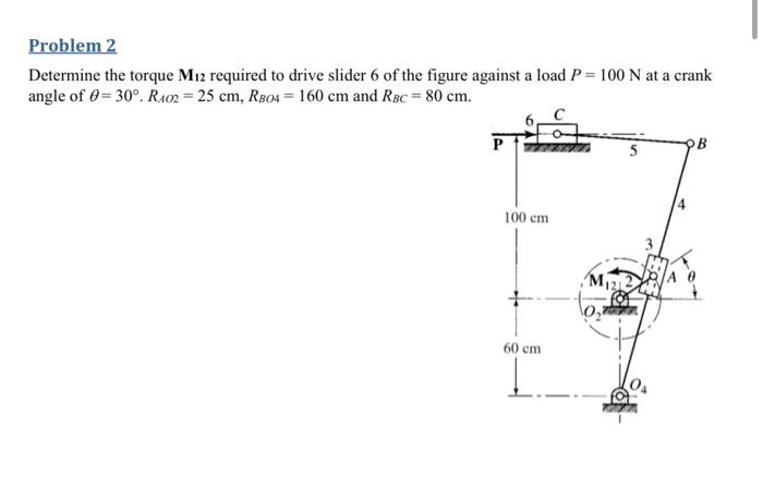 Solved Problem 2 Determine the torque M12 required to drive | Chegg.com