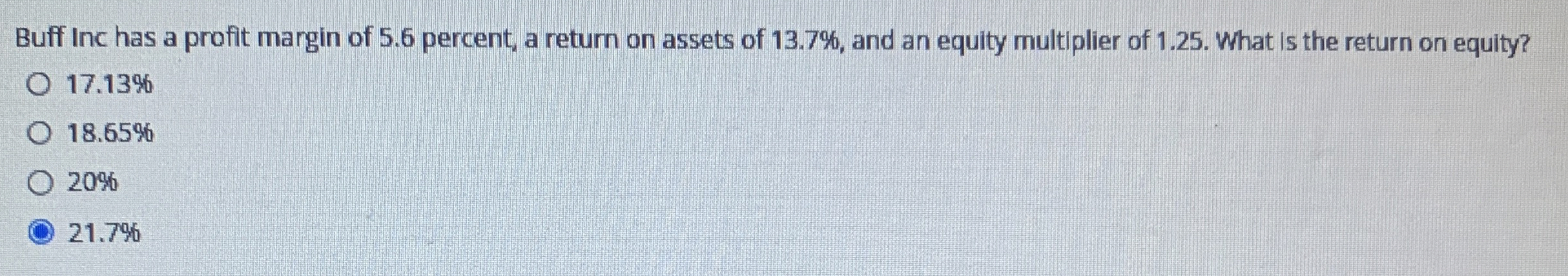 Solved Buff Inc has a profit margin of 5.6 ﻿percent, a | Chegg.com