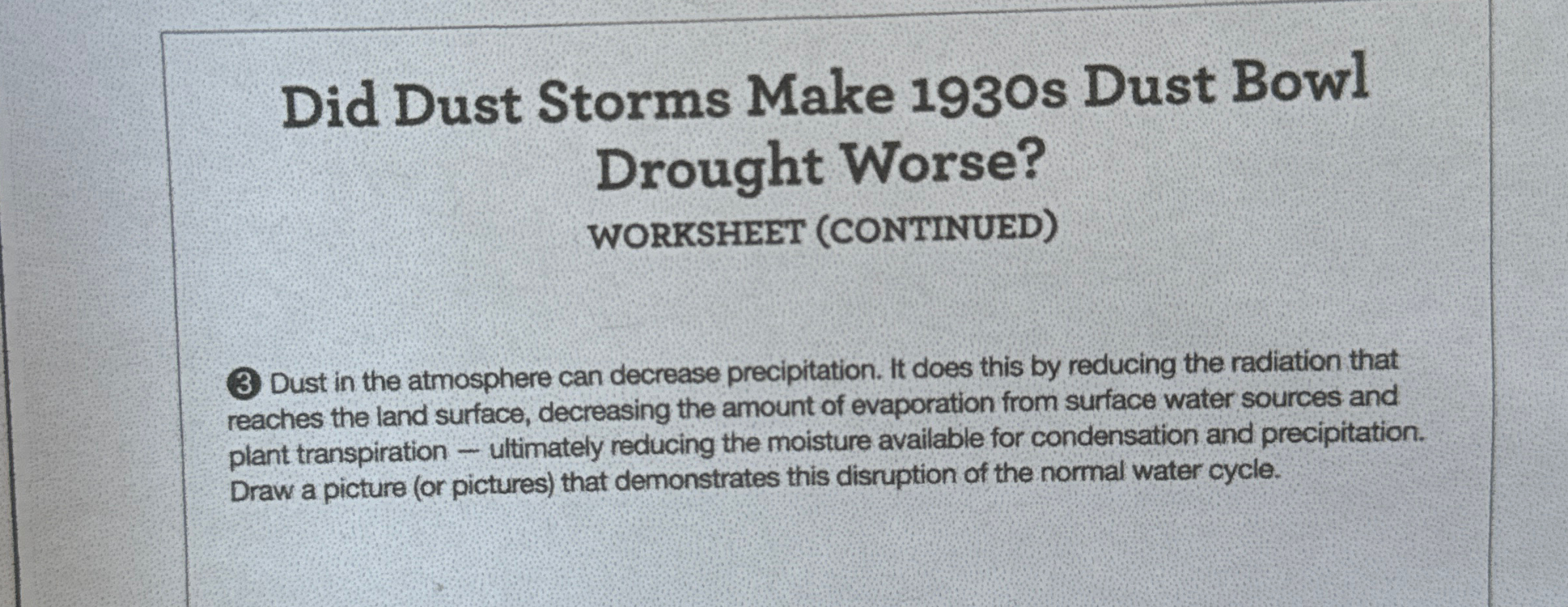 Solved Did Dust Storms Make 1930s Dust Bowl Drought Worse? | Chegg.com