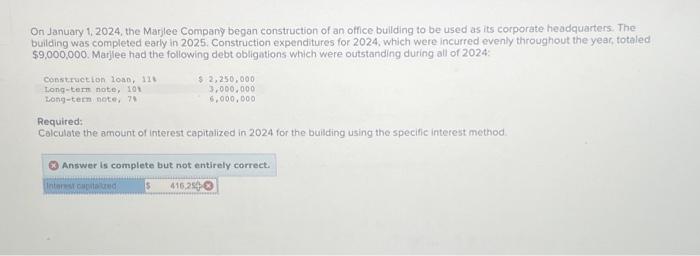 On January 1, 2024, the Marjlee Company began | Chegg.com