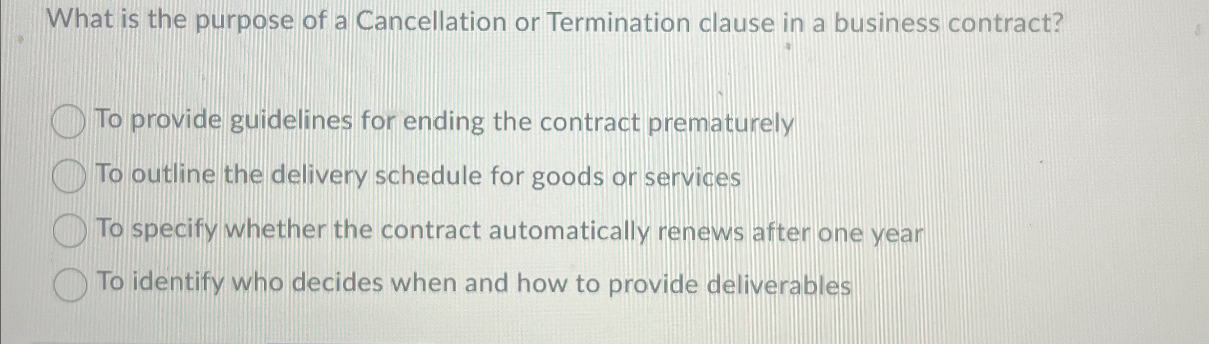 Solved What is the purpose of a Cancellation or Termination | Chegg.com