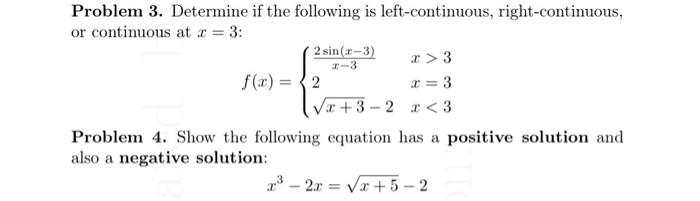 Solved I-3 Problem 3. Determine if the following is | Chegg.com