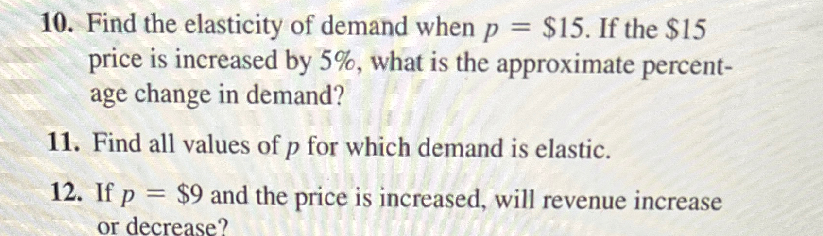 Solved In Problems 8-12, ﻿we the price-demand | Chegg.com
