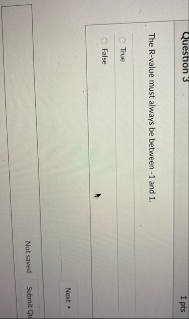 Solved Question 31 ﻿ptsThe R-value must always be between -1 | Chegg.com