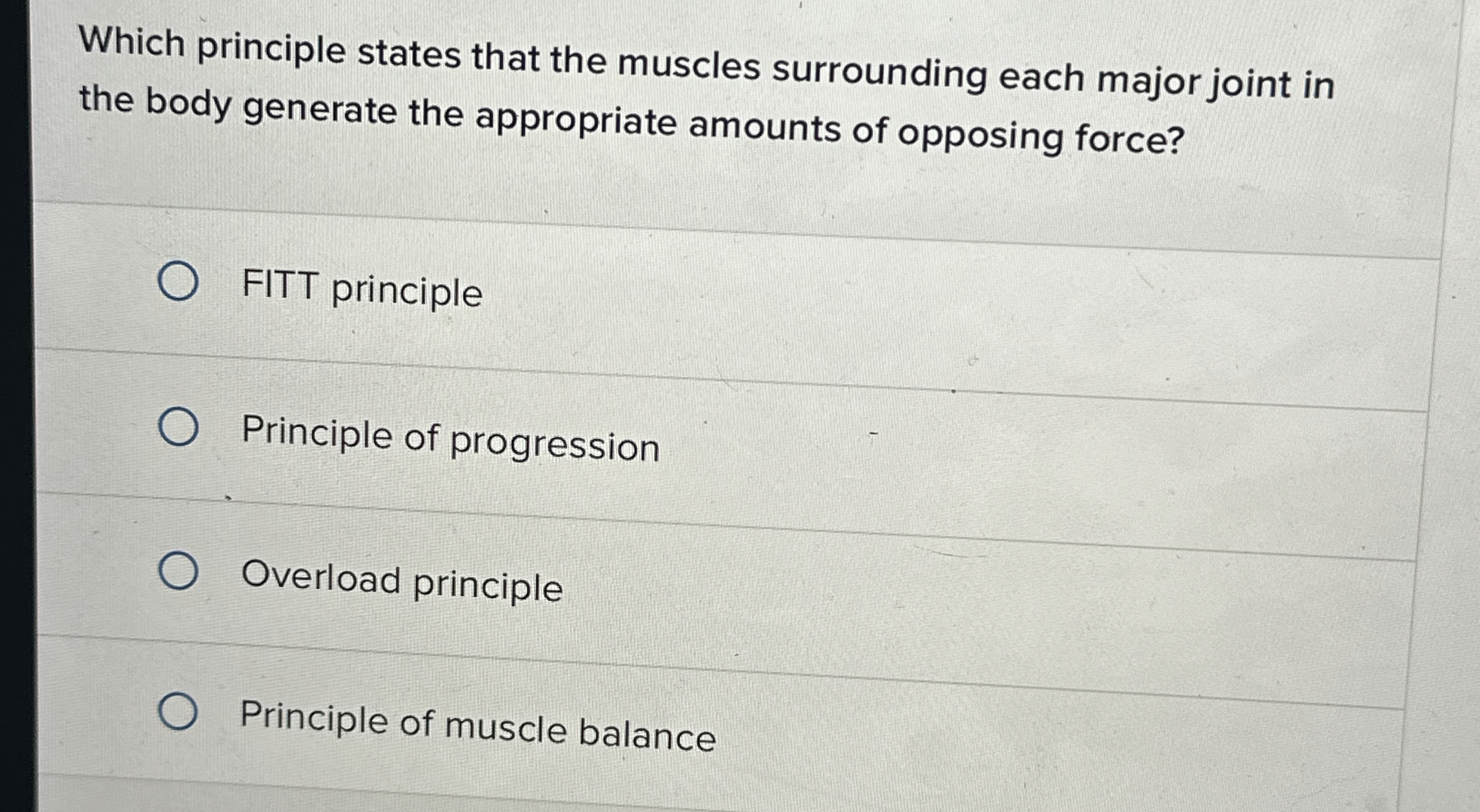 Solved Which principle states that the muscles surrounding | Chegg.com