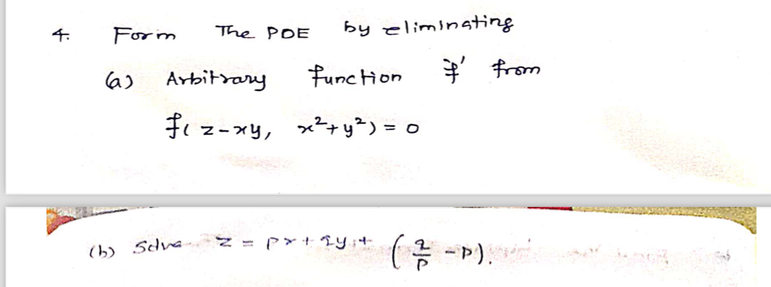 Solved Form The POE by eliminating(a) ﻿Arbitrary function f' | Chegg.com