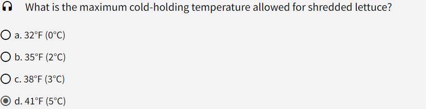 Solved What is the maximum cold-holding temperature allowed | Chegg.com