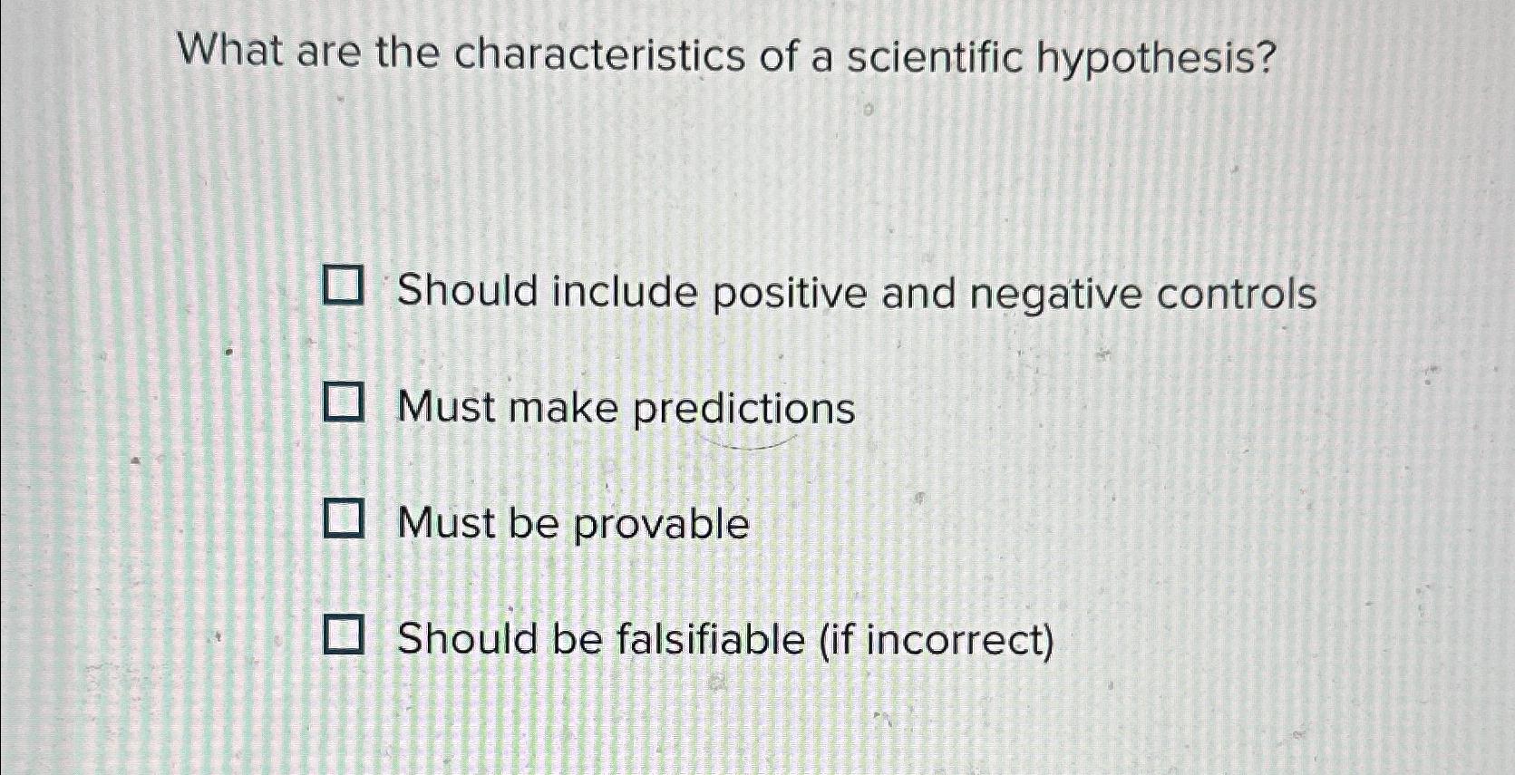 Solved What are the characteristics of a scientific | Chegg.com