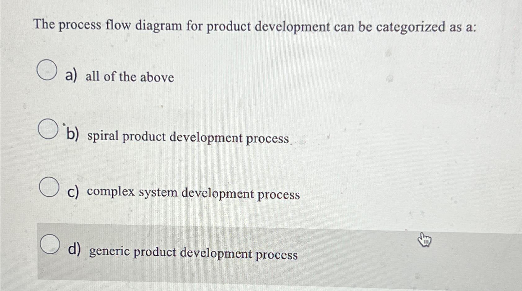 Solved The process flow diagram for product development can | Chegg.com