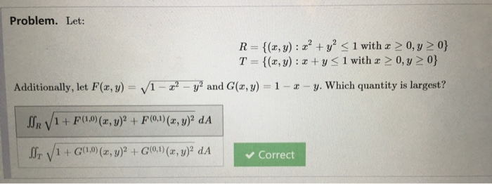 Solved Problem. Let: R= {(x, y) : 22 + y2 0, y = | Chegg.com