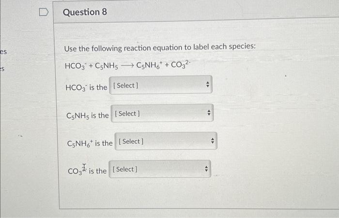 Solved Use the following reaction equation to label each | Chegg.com