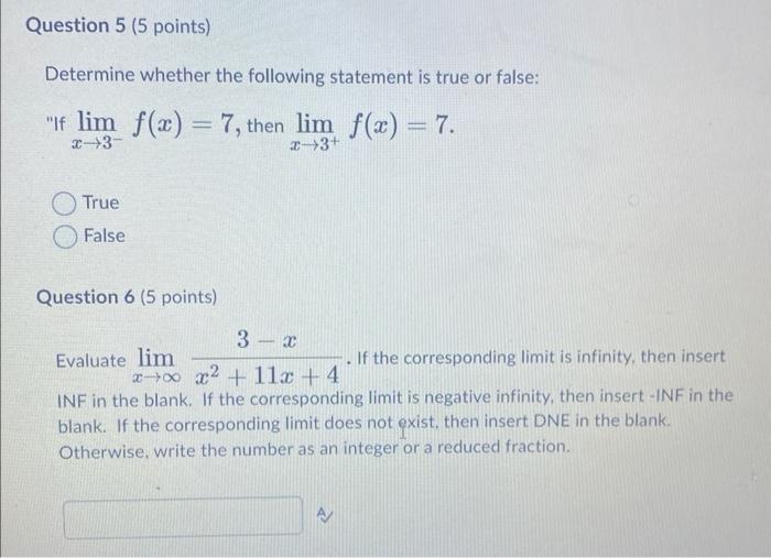 [solved] Determine Lim {n} F X If F X Is G