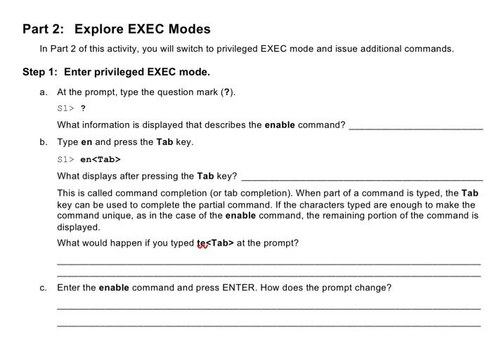 Solved Part 2: Explore EXEC Modes In Part 2 of this | Chegg.com