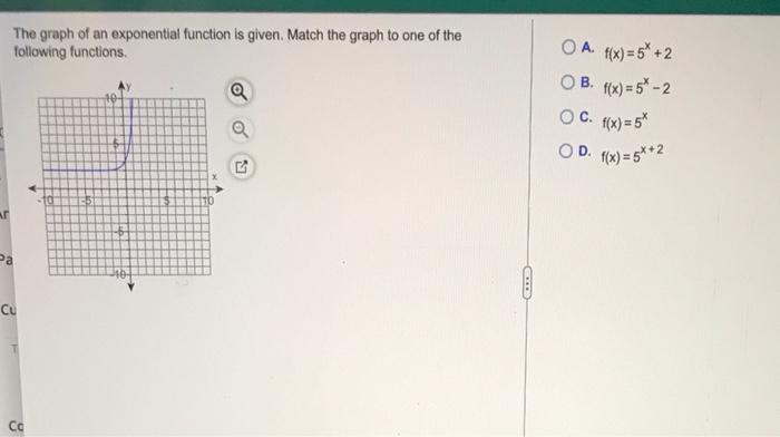 Solved The graph of an exponential function is given. Match | Chegg.com