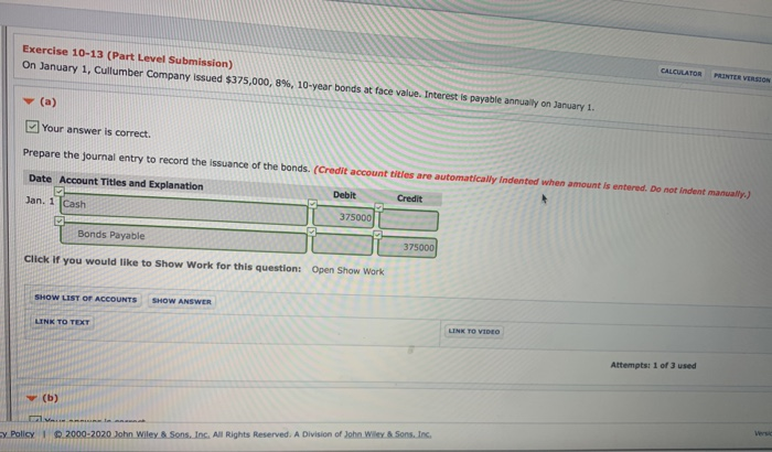 Solved Exercise 10-13 (Part Level Submission) On January 1, | Chegg.com