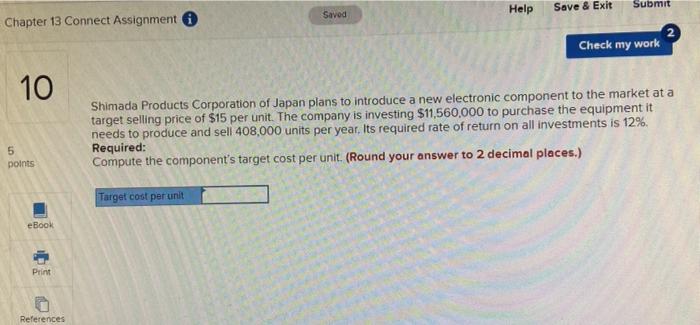 Solved Help Save & Exit Submit Savod Chapter 13 Connect | Chegg.com