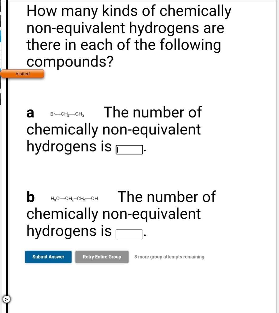 Solved How many kinds of chemically non-equivalent hydrogens | Chegg.com