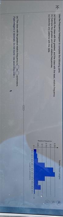 Solved ↑ Use the frequency histogram to complete the | Chegg.com