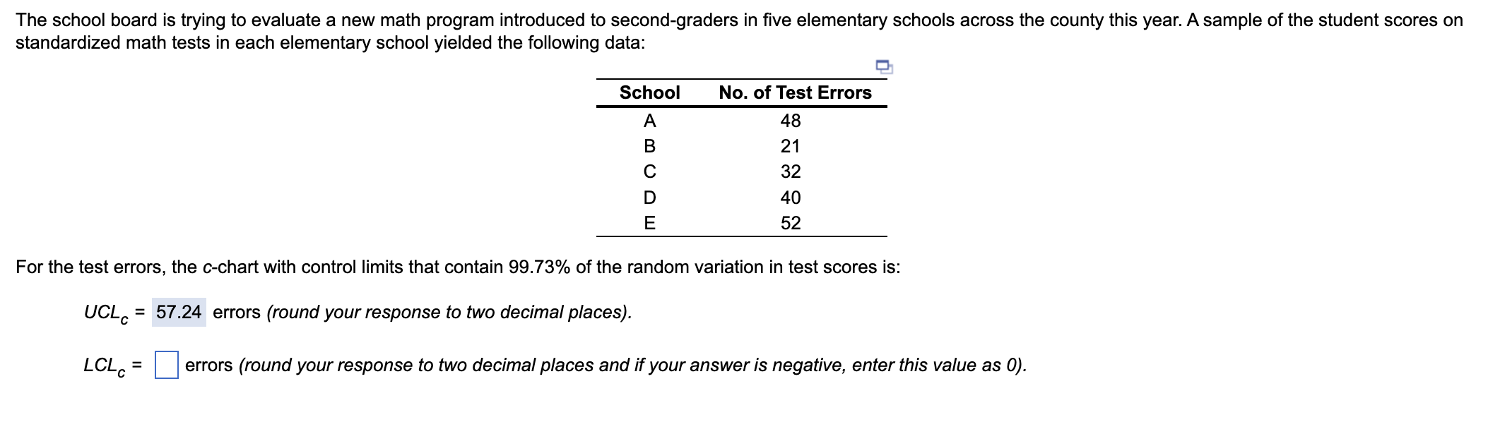 Solved The school board is ﻿trying to ﻿evaluate a new math | Chegg.com