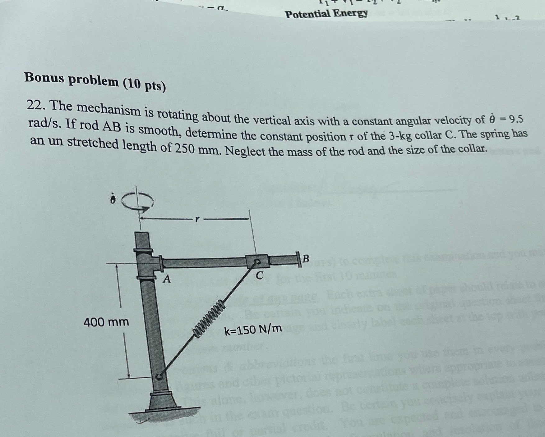 Solved Bonus problem ( 10 ﻿pts)22. ﻿The mechanism is | Chegg.com