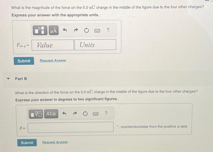 Solved (Figure 1) shows five electric charges. Four charges | Chegg.com